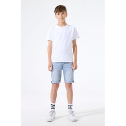 Garcia M&auml;dchen Jeansshorts "Tavio"bleached, Gr. 128, Denim/Jeans, Obermaterial: 99% Baumwolle, 1% Elasthan, Jeans, mit Used-Effekten