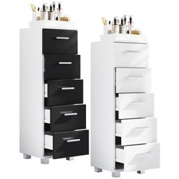 Vcm Holz Midischrank Badschrank Ma&szlig;e: H. 90 x B. 30 x T. 30 cm Kommode 5 Schubladen - Zalo M