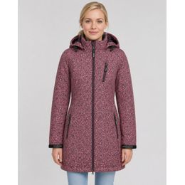 DEPROC Active Damen Softshelljacke "SHELBY LONG"wine, Gr. 40, Softshell, 100% Polyester, Jacken, leichter Softshell Kurzmantel mit abnehmbarer Kapuze