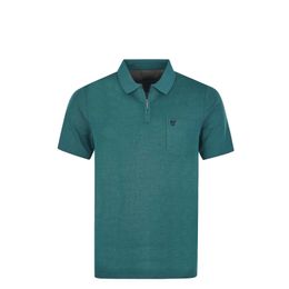 Hajo Shirt Kurzarm-Poloshirt Softknit mit verdecktem Rei&szlig;verschluss und Brusttasche in Regular Fit