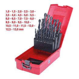 KS Tools HSS-R Spiralbohrer-Satz, Kunststoffkassette, 25-teilig, 1-13mm (330.1623)