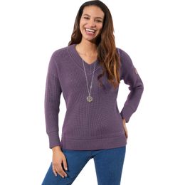 CR&Eacute;ATION L Damen V-Ausschnitt-Pullover feige Gr&ouml;&szlig;e 50