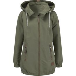 CR&Eacute;ATION L Damen Freizeitjacke mit Lederimitat-Paspeln khaki Gr&ouml;&szlig;e 40