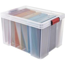 PAPERFLOW CLIP'N STORE Aufbewahrungsbox 45 L, transparent, mit Deckel, BPA-frei, lebensmittelgeeignet