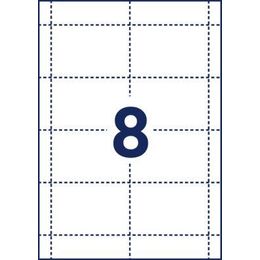 Avery Zweckform L4728-20 Einsteckschilder 90 x 60 mm, wei&szlig;, bedruckbar, FSC-Papier, 20 Blatt mit 160 St&uuml;ck