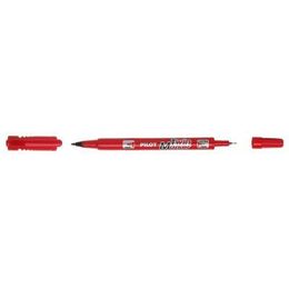 Pi.lot Pilot Permanent Marker Twin Marker EF/F, rot, 0,4&ndash;0,8 mm und 0,8&ndash;2,0 mm