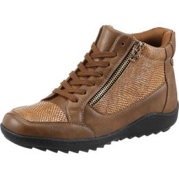 Damen Stiefelette mit Kroko-Pr&auml;gung camel Gr&ouml;&szlig;e 40