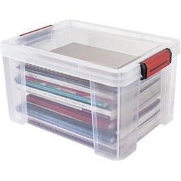 PAPERFLOW CLIP'N STORE Aufbewahrungsbox 17 L, transparent, mit Deckel, BPA-frei, lebensmittelgeeignet