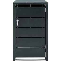 Sch&auml;fer Shop Sch&auml;fer Shop Select M&uuml;lltonnenbox, 1-fach, bis 240 l, mit Deckel, B 690 x T 800 x H 1160 mm, Stahl, anthrazitgrau RAL 7016
