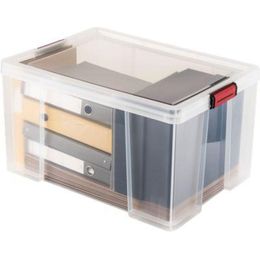 PAPERFLOW CLIP'N STORE Aufbewahrungsbox 75 L, transparent, mit Deckel, BPA-frei, lebensmittelgeeignet