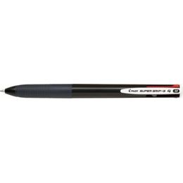 Pi.lot Pilot Vierfarb-Kugelschreiber Super Grip-G 4 Colors, Strichst&auml;rke 0,4 mm, dokumentenecht, nachf&uuml;llbar, Schaftfarbe schwarz