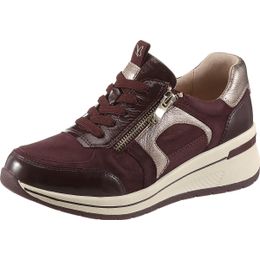 Caprice Damen Sneaker mit kontrastfarbener Sohle, Weite H bordeaux Gr&ouml;&szlig;e 38