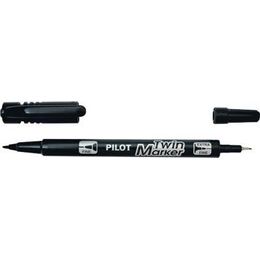 Pi.lot Pilot Permanent Marker Twin Marker EF/F, schwarz, 0,4&ndash;0,8 mm und 0,8&ndash;2,0 mm