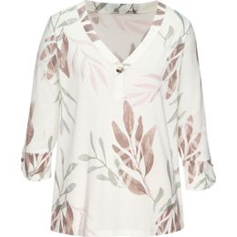 Lascana Damen Blusenshirt creme bedruckt Gr&ouml;&szlig;e 32/34