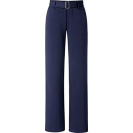 Heine Damen Jerseyhose mit G&uuml;rtel marine Gr&ouml;&szlig;e 48