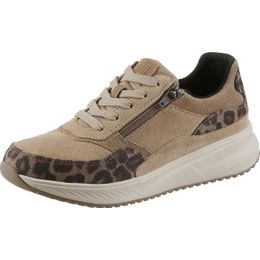 Waldl&auml;ufer Damen Sneaker mit Details in Tierfell-Optik beige Gr&ouml;&szlig;e 7