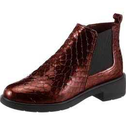 Damen Stiefelette mit Pr&auml;gung im Kroko-Look braun Gr&ouml;&szlig;e 41