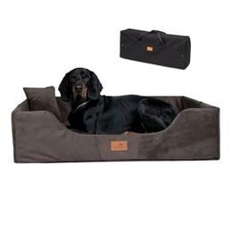 tierlando COLUMBUS Orthop&auml;disches Hundebett | Reisehundebett | Tragbar Faltbar braun 65 cm, 20 cm, 45 cm