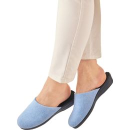 CR&Eacute;ATION L Damen Pantoffel mit Keilabsatz, Filz bleu Gr&ouml;&szlig;e 39