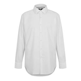 HUGO BOSS - "P Hank" Hemd f&uuml;r Herren, Kentkragen, Oxford-Stil, Lang&auml;rmlig (Wei&szlig;)