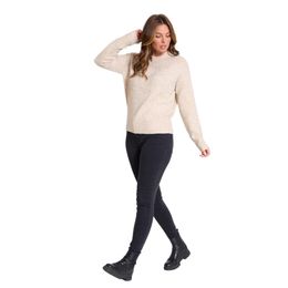 Beyou Be You - Pullover Top f&uuml;r Damen, Rundhalsausschnitt, Lang&auml;rmlig (Cremefarbe)