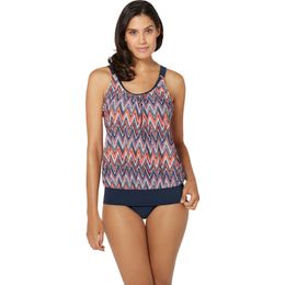 feel good Damen Tankini-Oberteil mit Elastik-Bund marine-bunt-bedruckt Gr&ouml;&szlig;e 46D