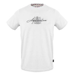 Aquascutum - T-Shirt f&uuml;r Herren, Baumwolle, Regul&auml;r (Wei&szlig;)
