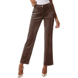 CR&Eacute;ATION L Damen Samthose in weicher Qualit&auml;t schoko Gr&ouml;&szlig;e 36