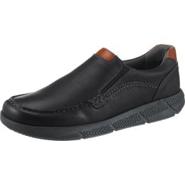 Naturl&auml;ufer Herren Slipper mit Leder-Wechselfu&szlig;bett schwarz Gr&ouml;&szlig;e 43