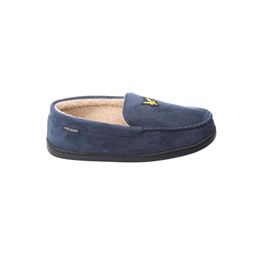 Lyle & Scott Lyle & Scott - "Aspen" Mokassin-Hausschuhe f&uuml;r Herren, Wildlederimitat (Marine)