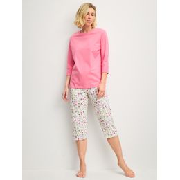 Calida Damen Capri-Pyjama, Gr. XSsugar melon, Single Jersey, Obermaterial: 100% Baumwolle, Homewear-Sets, atmungsaktiv und klimaregulierend,