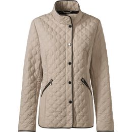 CR&Eacute;ATION L Damen Steppjacke mit kontrastfarbenen Paspeln beige Gr&ouml;&szlig;e 54