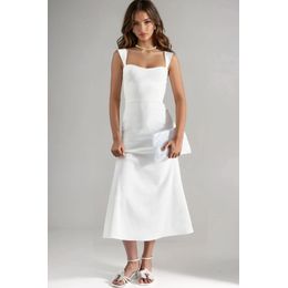 A-Linien-Midi-Kleid mit Herzkragen
