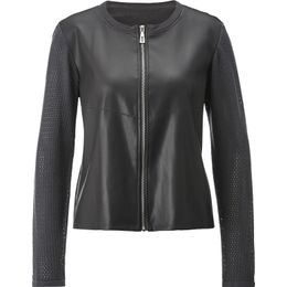 CR&Eacute;ATION L Damen Strickjacke im Struktur-Mix anthrazit Gr&ouml;&szlig;e 40
