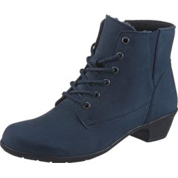 Damen Stiefelette w&auml;rmend gef&uuml;ttert, f&uuml;r kr&auml;ftige F&uuml;&szlig;e dunkelblau Gr&ouml;&szlig;e 38