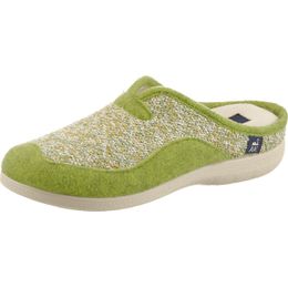 CR&Eacute;ATION L Damen Pantoffel mit Polsterung gr&uuml;n-gemustert Gr&ouml;&szlig;e 39