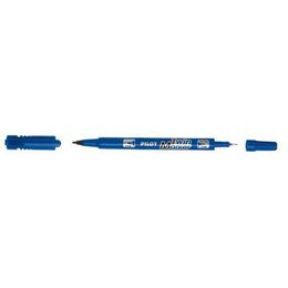 Pi.lot Pilot Permanent Marker Twin Marker EF/F, blau, 0,4&ndash;0,8 mm und 0,8&ndash;2,0 mm