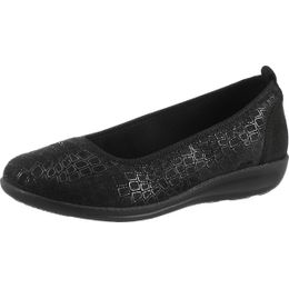 Damen Ballerina mit Stretch-Partie schwarz Gr&ouml;&szlig;e 39