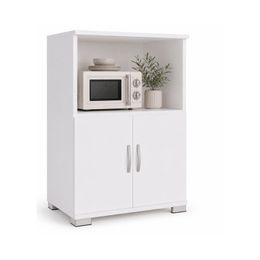 Vcm K&uuml;chenschrank mit 2 T&uuml;ren und offenem Fach, 60 x 84 x 45 cm, Mikrowellenschrank und Vorratsschrank - Miwelo