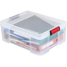 PAPERFLOW CLIP'N STORE Aufbewahrungsbox 27 L, transparent, mit Deckel, BPA-frei, lebensmittelgeeignet