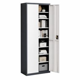 Vcm Metallschrank mit 8 F&auml;chern, Stahlschrank abschlie&szlig;bar, 80 x 180 x 40 cm, Schuhschrank und Universalschrank, Malivo