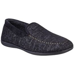 COTSWOLD Herren Stanley Moc Toe Full Slipper (Schwarz)