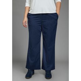 Damen Schlupfhose "Gro&szlig;e Gr&ouml;&szlig;en"marine, Gr. 42, LAURA SCOTT CURVE, kontrastfarbene Details, unifarben mit Farbeinsatz, Web, Obermaterial: 65%