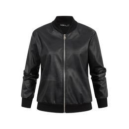 CLOUD 5IVE Damen Bomberjacke "CLOUD 5IVE Blouson Bomberjacket Fauxleather"schwarz, Gr. XXL, 95% Polyester, 5% Elasthan, Jacken