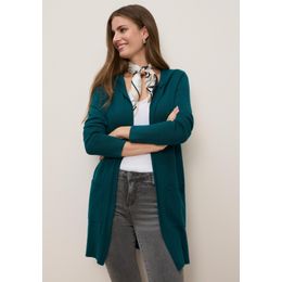 Tamaris Damen Strickjacke "aus weicher Viskosemischung"petrol, Gr. 40, unifarben, Strick, Obermaterial: 70% Viskose, 30% Polyamid, Strickjacken, mit