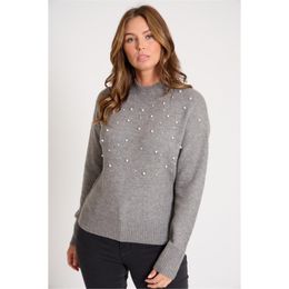 Beyou Be You - Pullover Top f&uuml;r Damen, Rundhalsausschnitt, Lang&auml;rmlig (Grau)