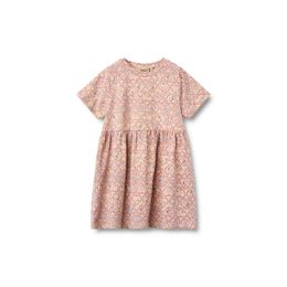 Wheat M&auml;dchen Shirtkleid "Wheat Jerseykleid S/S Anna"magenta heart flowers, Gr. 128, 92% Baumwolle (Bio), 8% Elasthan, Kleider