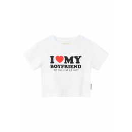 Damen T-Shirt "Another Cotton Lab Love my Boyfriend Crop Top"wei&szlig;, Gr. XS, ANOTHER COTTON LAB, bedruckt, 100% Baumwolle, Shirts