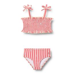 Wheat Kinder B&uuml;gel-Bikini "Wheat Bikini Carla"rot stripe flowers, Gr. 104, 83% Polyester, 17% Elasthan, Bikini-Sets