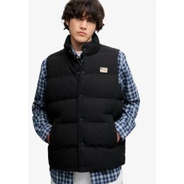 Superdry Herren Steppweste "NON HOOD SHORT EVEREST GILET"jet schwarz, Gr. L, unifarben, Web, Obermaterial: 100% Nylon, Westen, mit Obermaterial aus